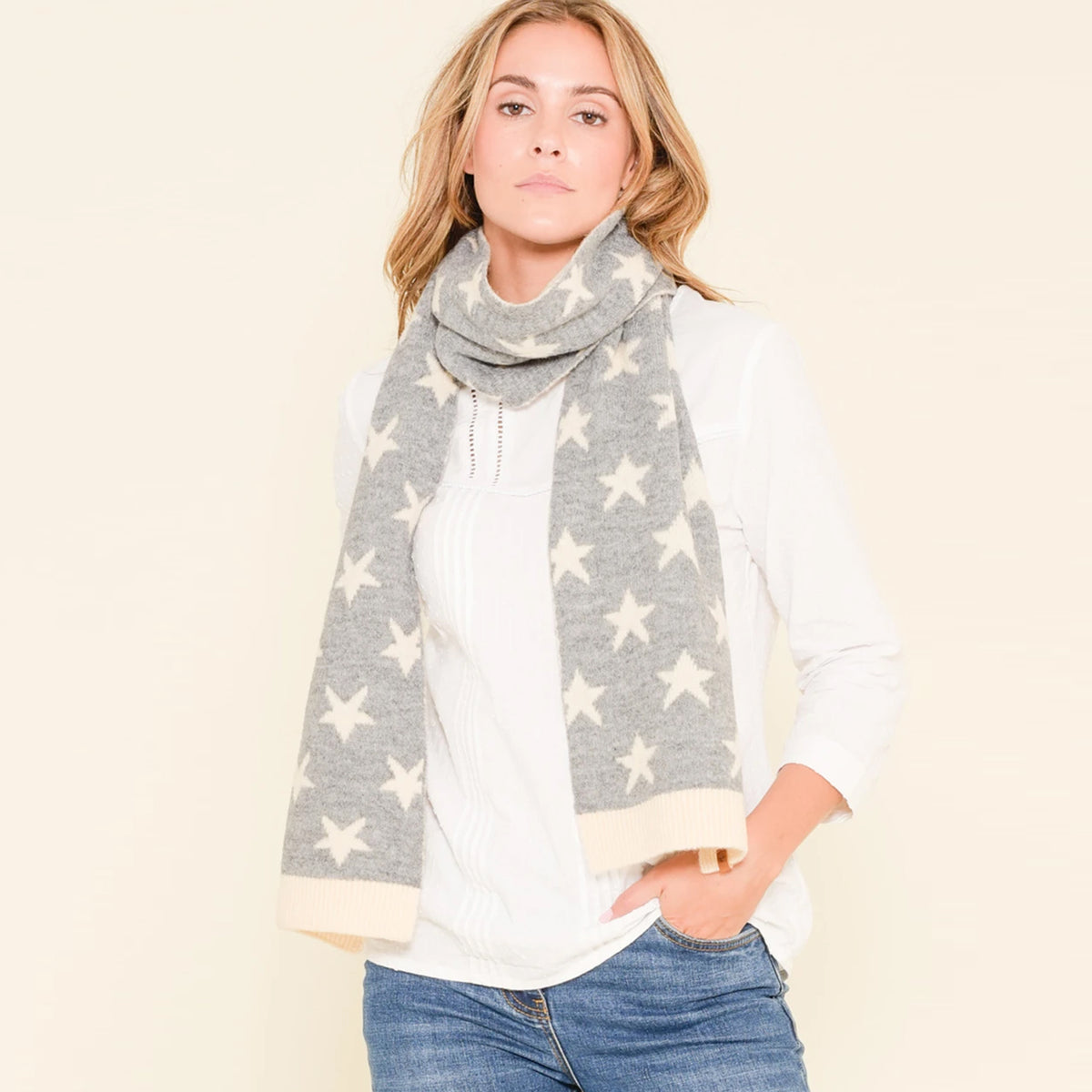 Brakeburn Grey Star Scarf – The Cut Label